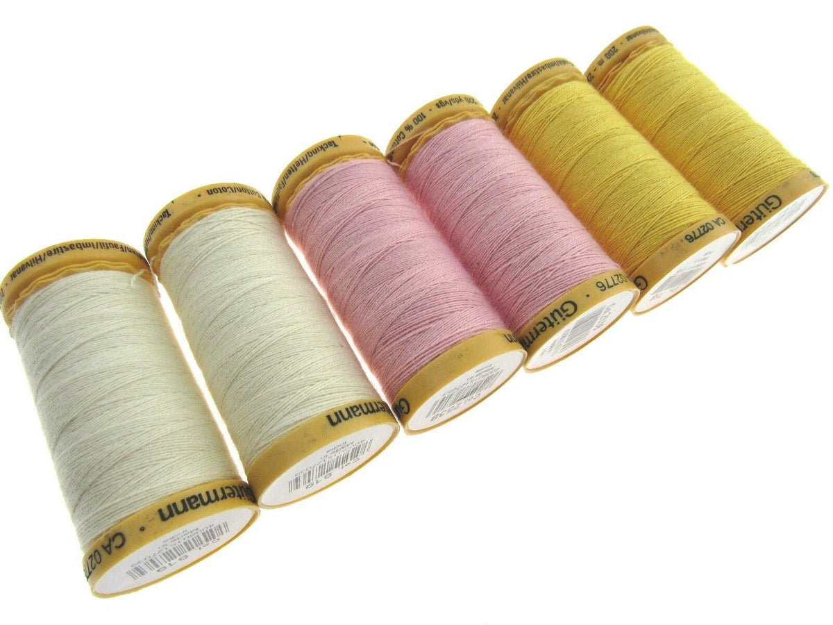 Tacking Thread by Gutermann Tailor Tacks - 6 x 200m Reels - Natural/Pi ...