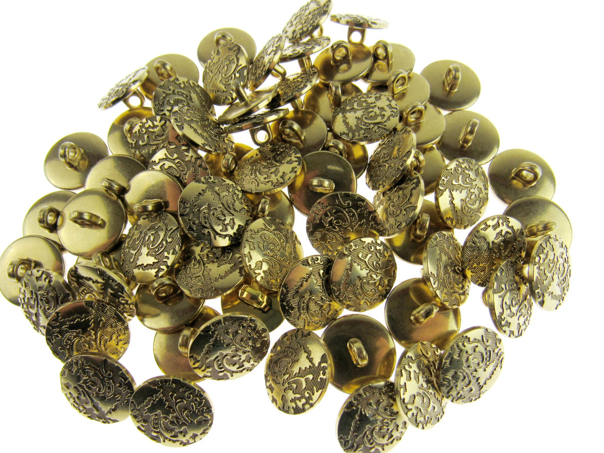 Round Metal and Metal Look Gold Shank Buttons - Clearance ...