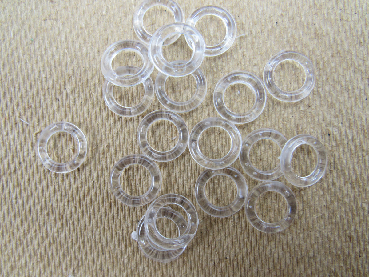 Round Austrian Blind Rings - Clear Plastic - 10mm (5mm inner) - Choose ...