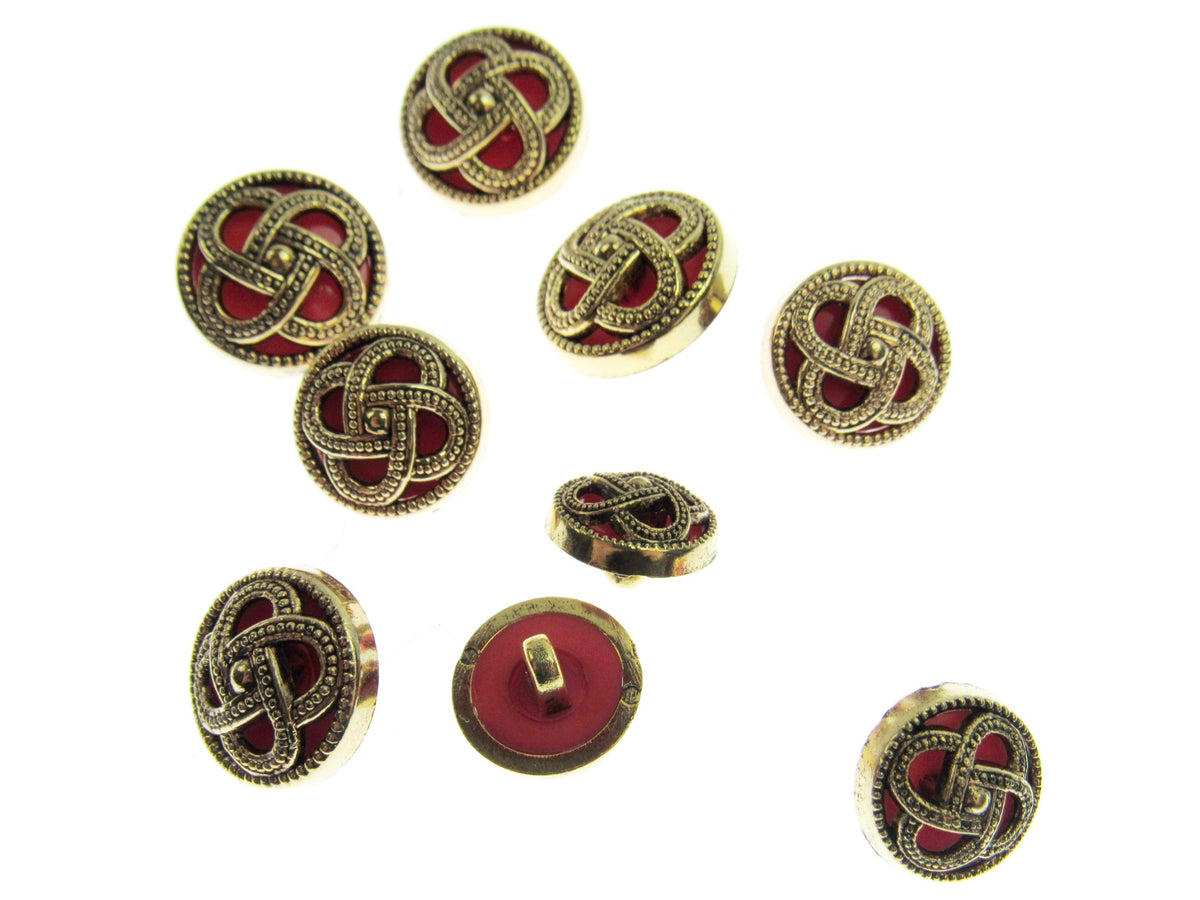 Round Celtic Coronet Shank Buttons Antique Gold Contrasting Background ...