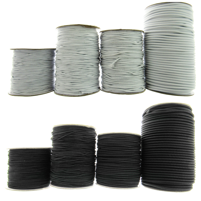 Thin Round Elastic Hat Elastic by Habicraft 1mm 1.5mm 2mm 3mm In Black ...