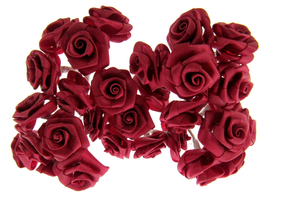 Red Ribbon Roses with Wire Stems - 144 Roses - 12 Bunches x 12 Roses 1 ...