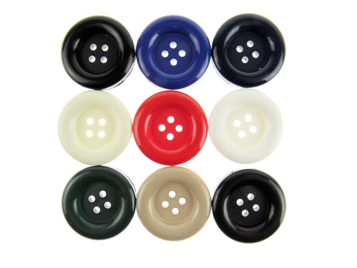 Large Bright Ladies Coat Buttons Round 4 Hole 28mm 9 Cols CN95 ...