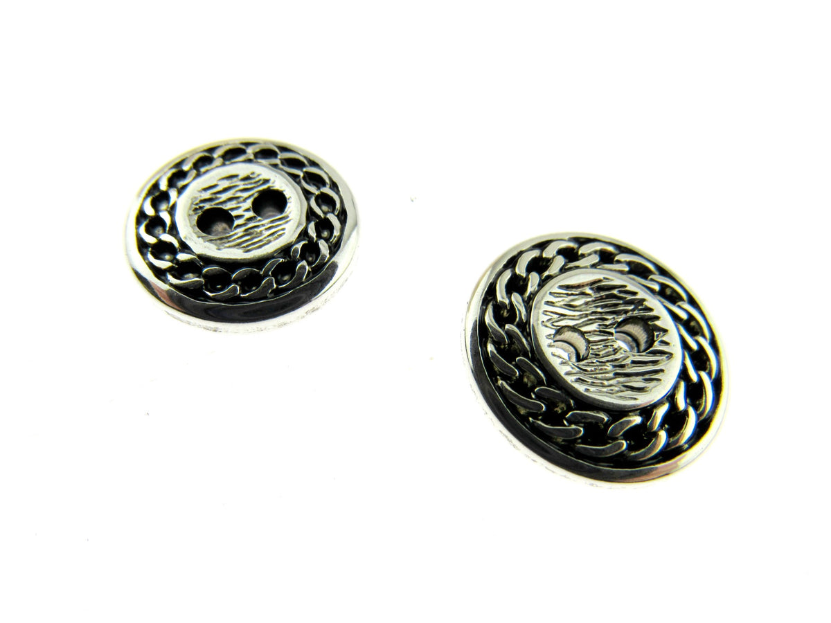 Flat Round Silver Blazer Button Ladies Designer Button With Chain Link ...