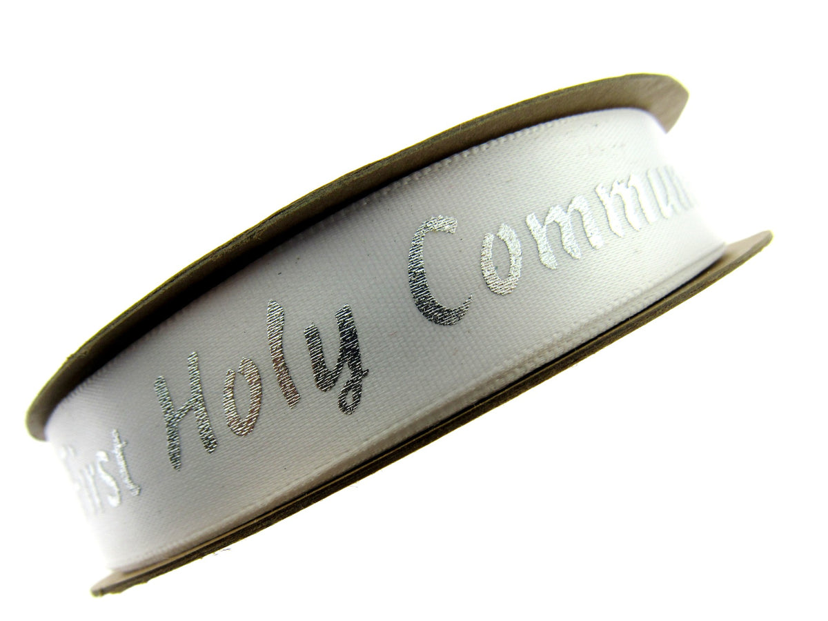 First Holy Communion Ribbon - x 3m Lengths - Silver/Gold - 20mm Wide L ...