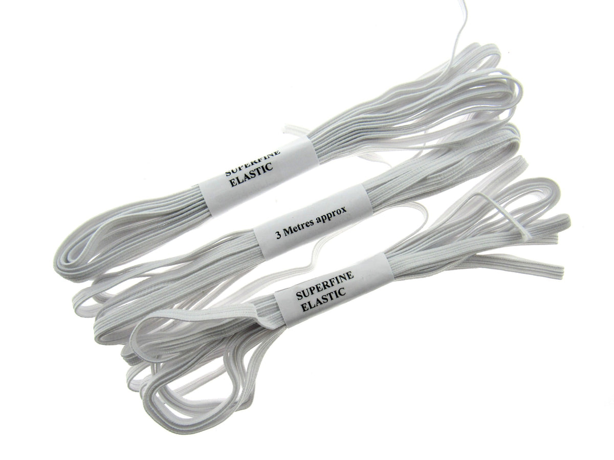 Flat Corded Knicker Elastic Bundles 3 x 3m - Approx. 5mm Wide - Superf ...